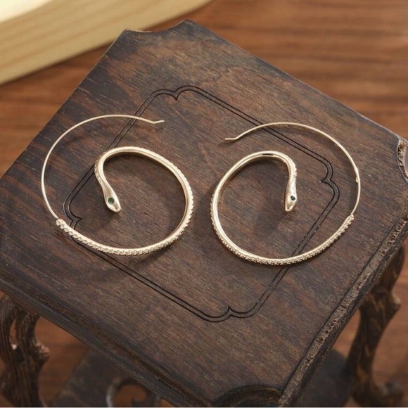 Jewelry | Spiral Serpent Emerald Eye Coiled Snake Reptile Medusa Goth ...